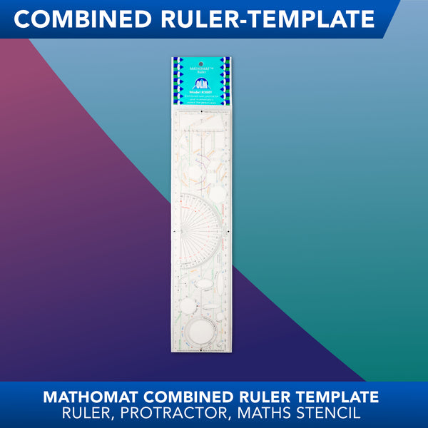 MathomatCombined Ruler Template – Mathomat geometry drawing template